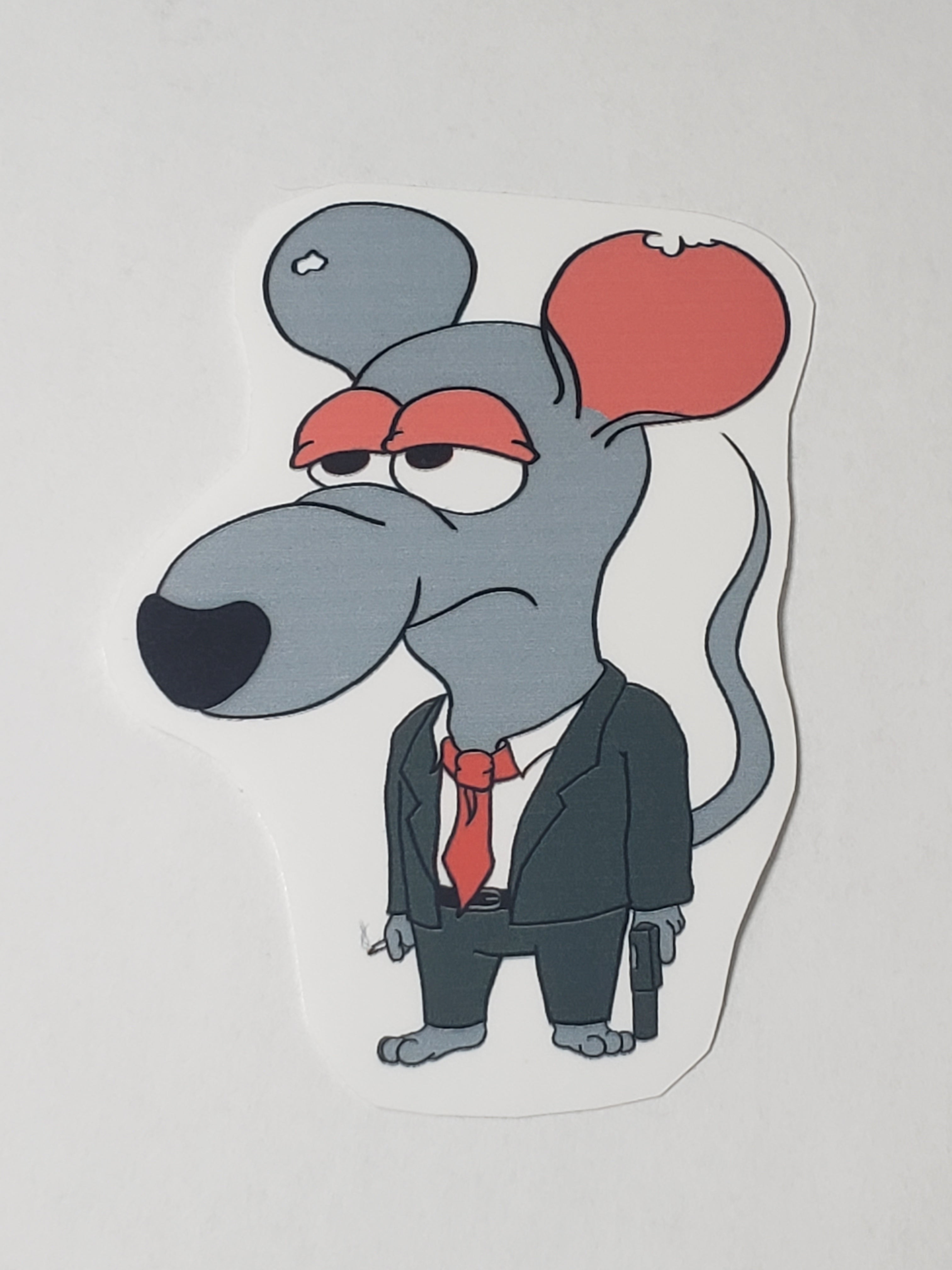 Hitman Mouse Hand-Drawn Vinyl Sticker | MetalDonna